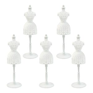 auear, 5 pack dress forms cloth gown plastic mannequin display support holder model stand accessories for dresses