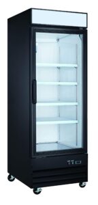 commercial grade 1 glass door merchandiser refrigerator | fog resistant glass | 23 cu. ft. | 4 adjustable shelves | 28.4" x 31.9" x 82.625”