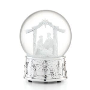 reed & barton 890725 nativity musical snow globe