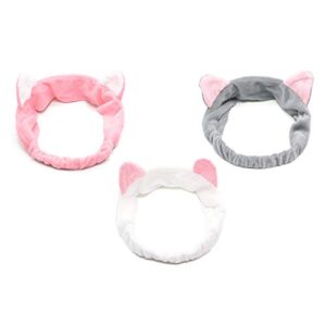 miya lulu cute cat ears wash face hairbands ears tools daily hair headbands party makeup party hairband accessories gift vacation headdress cute cat for women girls turban cute 3 pcs