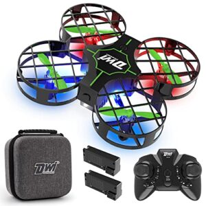 dwi dowellin 4.5 inch mini drone for kids one key take off landing spin flips rc small drones for beginners boys and girls nano quadcopter flying toys, black