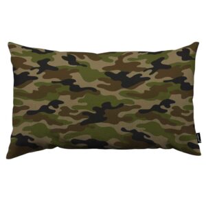 hosnye military camouflage throw pillow cover linen fabric for couch bed sofa car waist cushion cover 12 x 20 inch pillow case