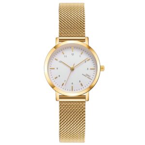 ibso women stainless steel band watches ladies quartz wristwatches waterproof mesh bracelet watch relogio feminino (3639 gold)