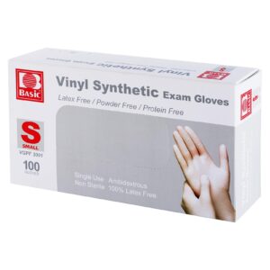 oh! trendy disposable medical clear vinyl exam gloves industrial gloves - latex-free & powder-free 100pcs (small)