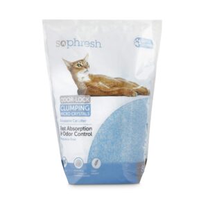 so phresh scoopable odor-lock clumping micro crystal cat litter in blue silica 8 lbs.