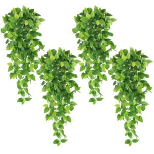 hatoku 4pcs fake hanging plants 3.6ft artificial ivy vine leaves for patio home bedroom wedding indoor outdoor wall decor