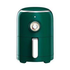 aria premium 2 qt. retro style ceramic air fryer, dark green/white trim