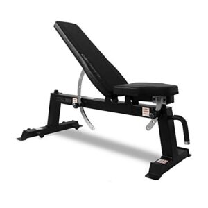 cap barbell deluxe utility weight bench, full black, square backpad (fm-cs804dx-bk)