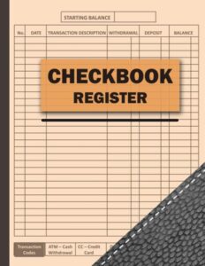 checkbook register: checkbook transaction register for small business & personal use - large check register & tracker