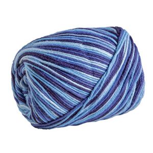 knit picks dishie multi worsted weight blue 100% cotton yarn - 100 g (cup and saucer)