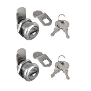 2pcs cabinet cam lock keyed alike tool box locks 5/8" cylinder for truck pickup tool box vending machine drawer tool box mailbox atm locks replacement