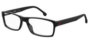 carrera men's 8852 rectangular prescription eyewear frames, black, 55mm, 17mm