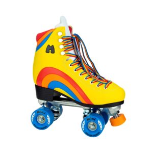 moxi rainbow rider roller skate - fun and fashionable womens roller skates | sunshine yellow | size 6