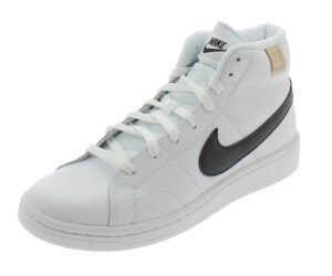 nike men's court royale 2 mid running shoe, white black white onyx, 12.5 narrow