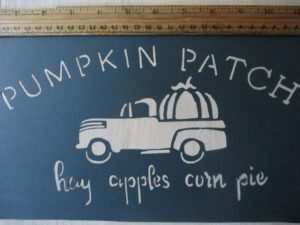 vintage look pumpkin patch vintage truck hay apples corn pies antique primitive look made in the usa cardstock stencil. new calligraphy you receive qty 2