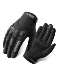 inbike mtb mountain bike gloves touchscreen with thicken eva padded & tpr knuckle protection for bmx mx atv motorcycle (medium, grey)