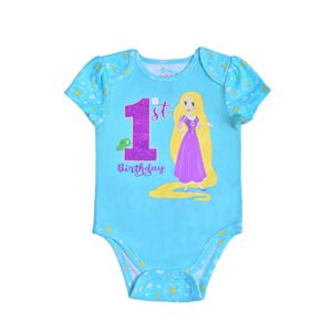 disney princess baby girls short sleeve bodysuit for infants – pink/purple/yellow/blue