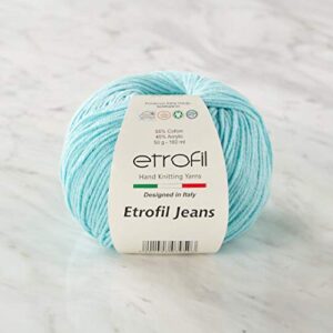 10 ball (skeins) etrofil jeans yarn, 55% cotton 45% acrylic, each 50 g (1.76 oz), 160 m (174 yds), yarn weight: 2 : fine-sport, blue - 52