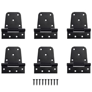 home master hardware 3-1/2 inch heavy duty t hinge gate hinges steel black finish with screws 6-pack (black)