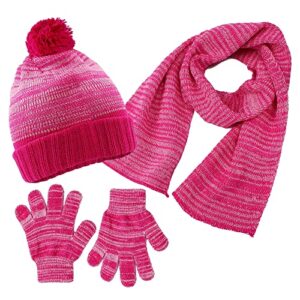 swak girls hat,scarf & glove set-kids cold weather winter accessories-childrens 3 pc beanie set-big girls hat scarves & glove