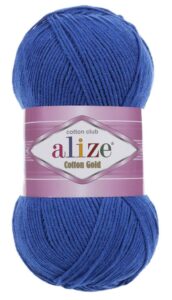 55% cotton 45% acrylic alize cotton gold yarn 1 skein/ball 100 gr 360 yds (141-royal blue)