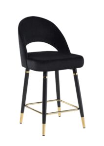 coaster furniture lindsey arched back upholstered counter height stools black (set of 2) 193569