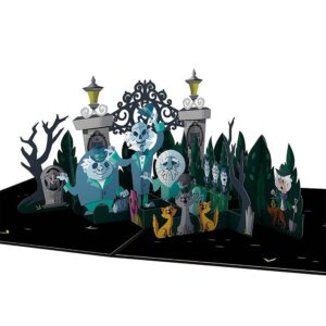 ﻿﻿lovepop disney holiday popup card for her & him 3d halloween greeting cards for boys girls the haunted mansion 5" x 7" ghoulish - envelope included