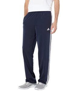 adidas men's essentials warm-up open hem 3-stripes tracksuit bottoms, legend ink/white, x-large tall