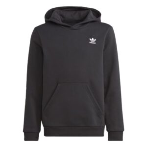 adidas originals kids' adicolor hoodie, black/white, medium