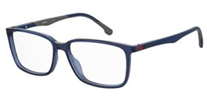 carrera men's 8856 rectangular prescription eyewear frames, blue, 56mm, 15mm