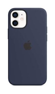 apple iphone 12 mini silicone case with magsafe - deep navy