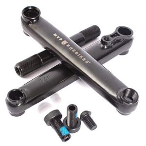 khebikes mvp v2 bmx crank set 48 teeth crmo 19 mm axle black 1.79lbs 175 mm