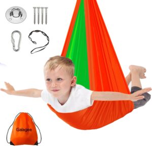 indoor therapy sensory swing for kids,double layers adjustable snuggle cuddle hammock lycra therapy swing has calming,outdoor swing hammock for child & adult with autism, adhd,aspergers,special needs