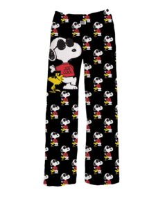 snoopy unisex lounge pajama pants - comfy, loose-fit, ultra-soft - snoopy joe cool sleep bottoms (x-large)