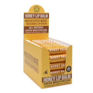 beekeeper made beeswax bulk lip balm, 40 count honey flavor | for men, women, and children. great for gifts, showers, & more