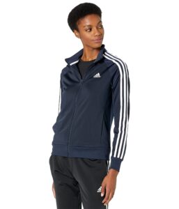 adidas women's essentials warm-up slim 3-stripes track top, legend ink, large