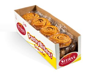 stern’s bakery cinnamon swirl | 18 individually wrapped pastries | 3 oz breakfast danish pastries | vending machine snacks | lunchbox snacks | dairy free | nut free snack | kosher pastries