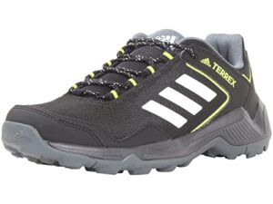 adidas men's terrex eastrail hiking boot, black/white/solar yellow, 8.5