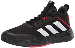 adidas men's own the game 2.0 basketball shoe, black/white/carbon, 14