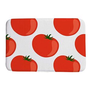 zhongji bath mat bath rug floor mats non-slip memory foam soft rubber back ﻿bright red tomatoes dry fast machine washable hotel bathroom 36 x 24 inch