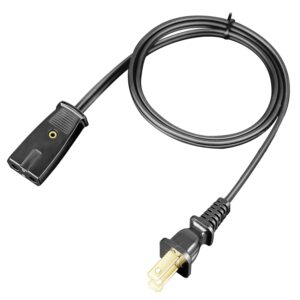 hasmx power cord 36" for west bend slow cooker 84114 84124, replacement part 2pin cord black 3ft length (1-pack)