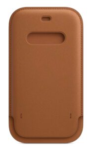 apple iphone 12 and 12 pro leather sleeve with magsafe - saddle brown