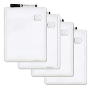 u brands contempo magnetic dry erase board bundle, 8.5”x11”, white modern frame, includes 4 boards, 4 markers, and 4 magnets