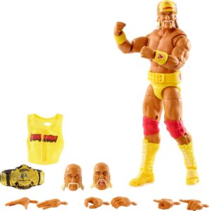 mattel wwe hulk hogan ultimate edition fan takeover action figure with articulation, life-like detail & accessories, 6-inch