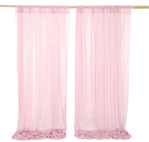 lookein dusty rose wedding backdrop wrinkle-free white sheer backdrop curtains 10ft x 10ft chiffon fabric drapes for wedding ceremony arch party stage decoration