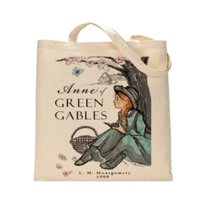 universal zone literary tote bag. handbag with book design. book bag. library bag. market bag (anne of green gables)