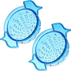 no-mess tuna can colander plastic food can strainer filter for tuna beans vegetables fruit for regular size food filter multi use kitchen gadget blue(2 pieces)