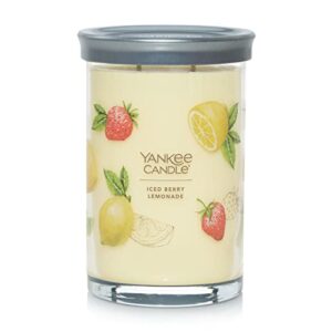 yankee candle iced berry lemonade scented, signature large 2-wick tumbler candle, over 60 hours of burn time, ideal for patio refreshment