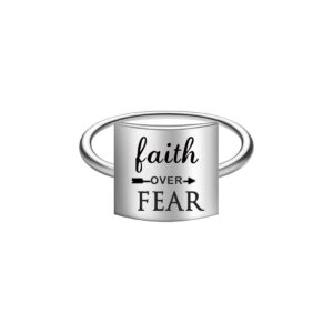 simonly faith over fear ring&be still ring&have faith ring&trust gods plan ring&trust in god ring &god is in control ring inspirational ring for gift for friends (faith over fear, 7)