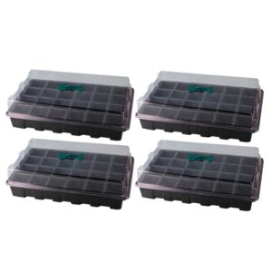 happyyami 4 sets 24 plug plant trays tray kits propagation tray germination dome germination trays supplies starter pots pot trays micro greens plant germination tray organic planter